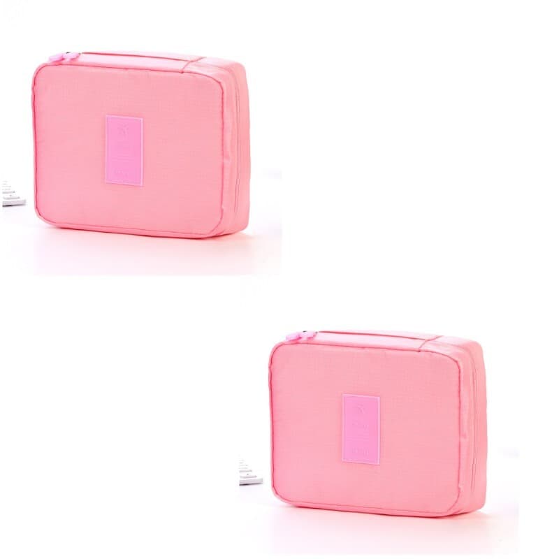 Kosmetisk taske med stor kapacitet Makeup-taske 2-pak Lyserød ...