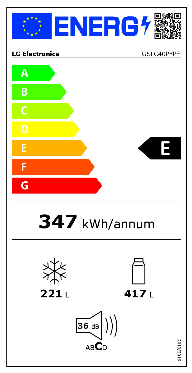LG side-by-side GSLC40PYPE (rustfrit stål)