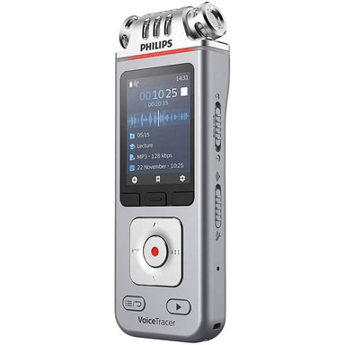 Philips DVT-4110 Digital Diktafon Optagetid (max.) 2147 h Sølv | Elgiganten | Elgiganten