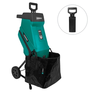 VONROC Kompostkværn 2500W - Til grene op til Ø45mm | Inkl. 45L opsamlingspose | Elgiganten