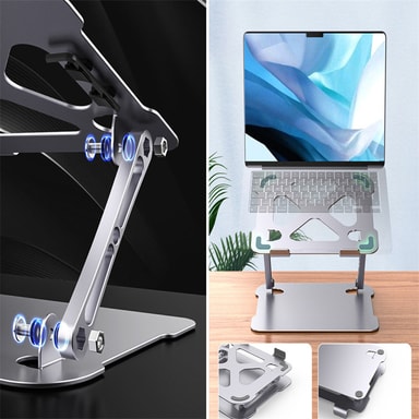 Justerbart stativ til bærbar computer Sort | Elgiganten