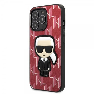 Karl Lagerfeld iPhone 13 Pro Cover Monogram Iconic Patch Rød | Elgiganten