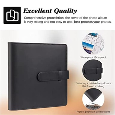 Fotoalbum til 3” Polaroid-billeder PU Sort | Elgiganten