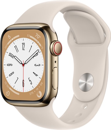 Apple Watch Series 8 41mm Cellular (gold stainless steel/starlight ...