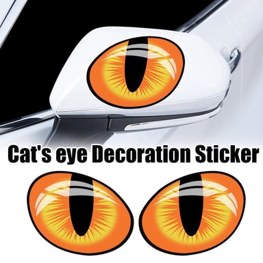 3D bumper sticker cat eye vinyl 5 par Orange / Sort | Elgiganten
