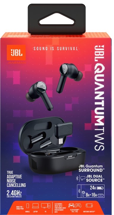 JBL Quantum True Wireless høretelefoner (sort) | Elgiganten