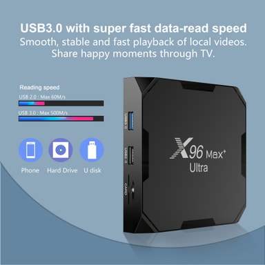 X96 Max Ultra TV Box Android 11.0 2.4G/5G Sort 4 GB+64 GB | Elgiganten