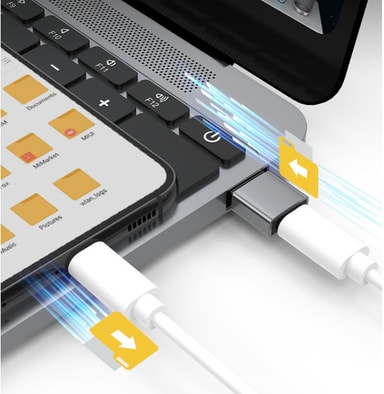 USB-A (han) til USB-C (hun) adapter Sølvgrå | Elgiganten