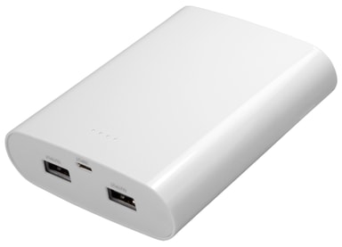 Sandstrøm metal powerbank dual USB S612PPW14 - hvid | Elgiganten