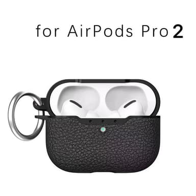 Skalo Airpods Pro 2 Litchi Cover M Nøglering Sort Elgiganten