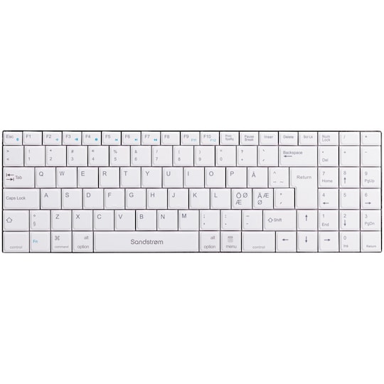 Sandstrøm trådløst keyboard - hvid | Elgiganten