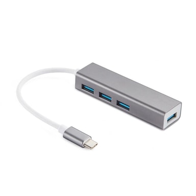NÖRDIC USBC 4Ports USB3.1 hub 10cm Aluminium Space Grey | Elgiganten