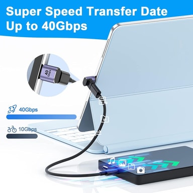 NÖRDIC USB4 vinklet adapter han til hun 40G 8K60Hz PD100W | Elgiganten