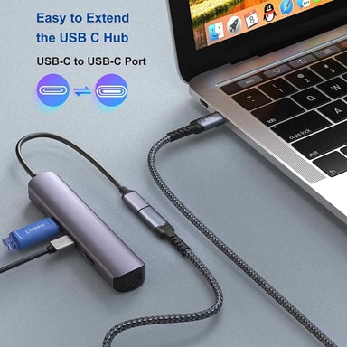 NÖRDIC 3m USB3.2 Gen2 USB-C forlængerkabel han til hun 10Gbps 5A 100W ...