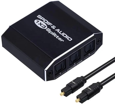 NÖRDIC 1-3 Splitter Optisk lyd SPDIF Toslink Cable 1m understøtter ...