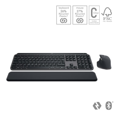 Logitech MX Keys S pakke med trådløst tastatur- og mus (graphite ...