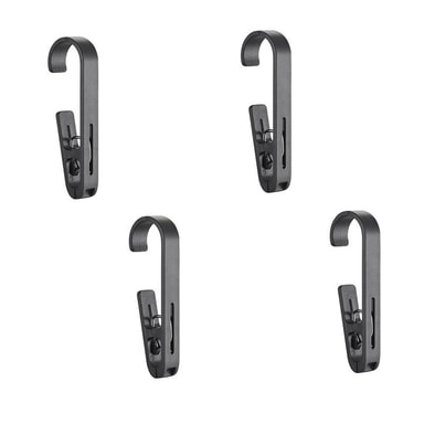 Gardinkrokar med clips 4-pack Sort | Elgiganten