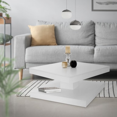 ML-Design sofabord med 360 ° roterbar bordplade og opbevaringsoverflade ...