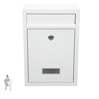 Postkasse væg letterbox postkasser postboks stål hvid | Elgiganten