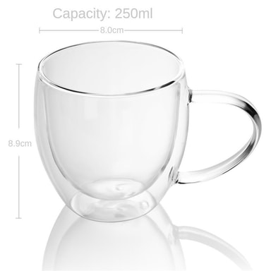 2x Kaffekop Krus Termoglas 200-300 ml Tekop Kaffeglas | Elgiganten