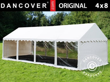 Partytelt Original 4x8m PVC, Panorama, Hvid | Elgiganten
