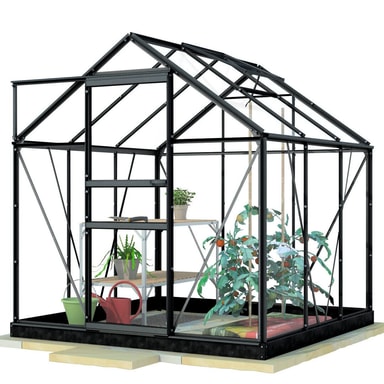 Lykke Drivhus Hybrid 3,8m2, sort | Elgiganten