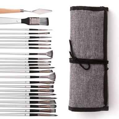 24 stk Nylon Pensler Akvarel Oliemaling Pensel Kunst tilbehør | Elgiganten