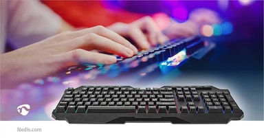 Nedis Wired Gaming Keyboard | USB Type-A | Membrane Nøgler | LED ...