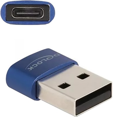 DeLock USB-C til USB-A adapter (blå) | Elgiganten
