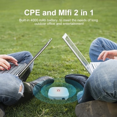 Bærbar WiFi trådløs router 2-i-1 CPE / MiFi Type-C RJ45 Lan-port ...