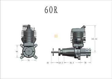 RCGF 60CC bageste udstødningsbenzinmotor | Elgiganten