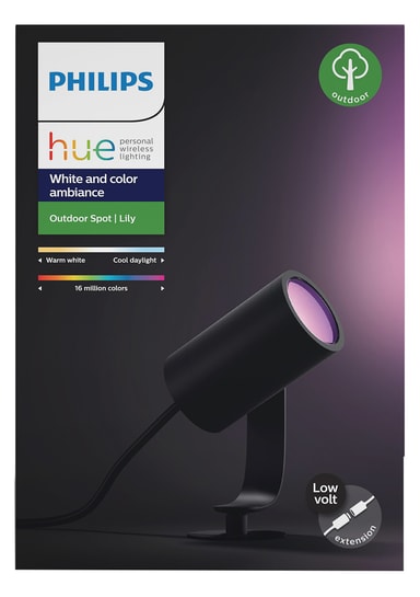 Philips Hue Lily udvidelsesenhed med pig 1x8W (sort) | Elgiganten
