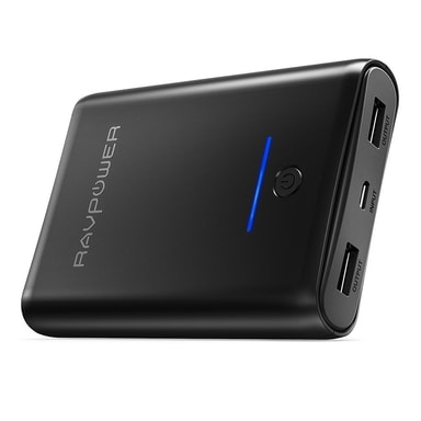 RAVPower Element 10000 mAh powerbank, 2 x USB-A output, Sort | Elgiganten