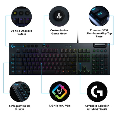 Logitech G815 gaming tastatur (GL Clicky switches) | Elgiganten