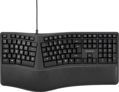 Sandstrøm ergonomisk tastatur med ledning | Elgiganten