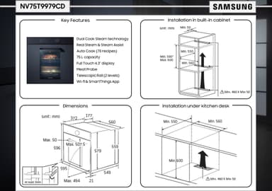 Samsung Infinite Line indbygningsovn NV75T9979CD | Elgiganten