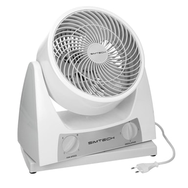 Tabel ventilator blæser stå fan fan luft 40W 3 trin Hvid Simtech ...