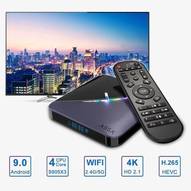 8K Smart TV-boks 4GB + 64GB med Android 9.0 A95X F3 | Elgiganten