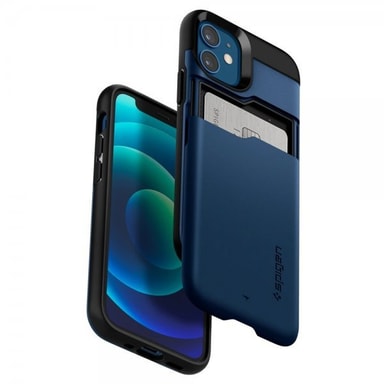 Spigen iPhone 12 Mini Cover Slim Armor CS Navy Blue | Elgiganten