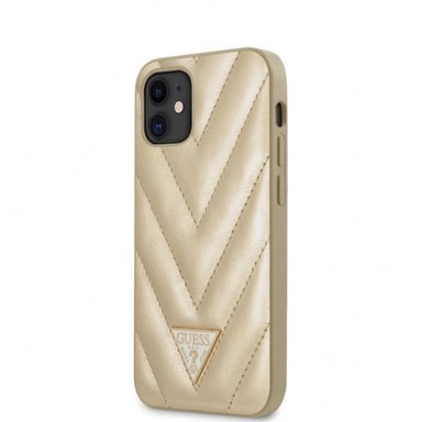 Guess iPhone 12 Mini Cover V Tikattu Guld | Elgiganten | Elgiganten