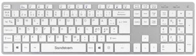 Sandstrøm slankt trådløst tastatur - hvid/grå | Elgiganten