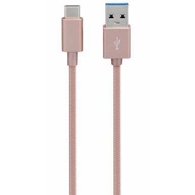 Sandstrøm flettet USB 3.1 type-C-kabel - rosaguld | Elgiganten