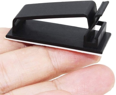 Selvklæbende kabelholder til flere kabler 10-pak sort | Elgiganten