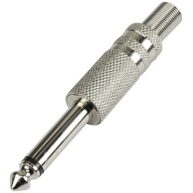 TRU COMPONENTS 595202 Jack-stik 6,35 mm Stik, lige Poltal: 2 Mono Sølv ...