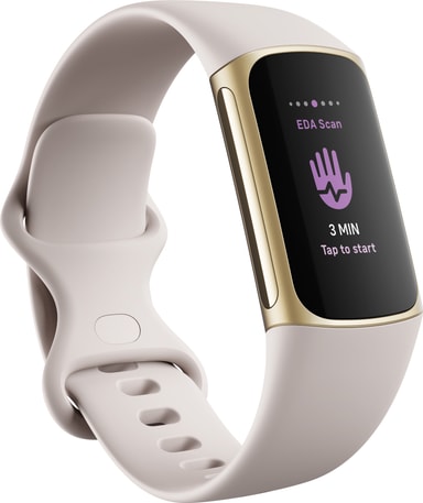 Fitbit Charge 5 aktivitetsmåler (lunar white/soft gold) | Elgiganten