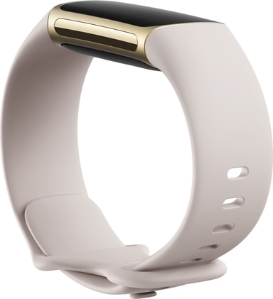 Fitbit Charge 5 aktivitetsmåler (lunar white/soft gold) | Elgiganten