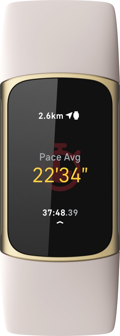 Fitbit Charge 5 aktivitetsmåler (lunar white/soft gold) | Elgiganten