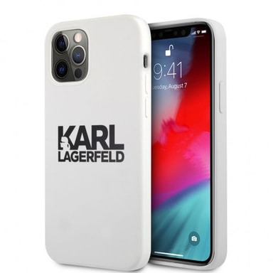 Karl Lagerfeld iPhone 12 Pro Max Cover Stack Logo Sort Hvid | Elgiganten