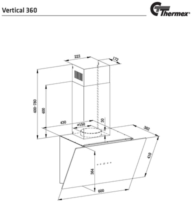 Thermex Vertical 360 emhætte VERTICAL360BL | Elgiganten