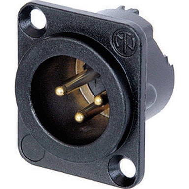 Neutrik NC3MD-LX-B XLR-stik Flangestik, kontakter lige | Elgiganten